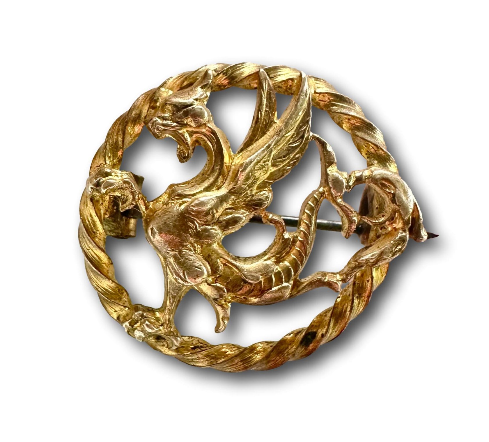 RARE French Antique 1900's Goldfilled Griffin Brooch – Charmantiques