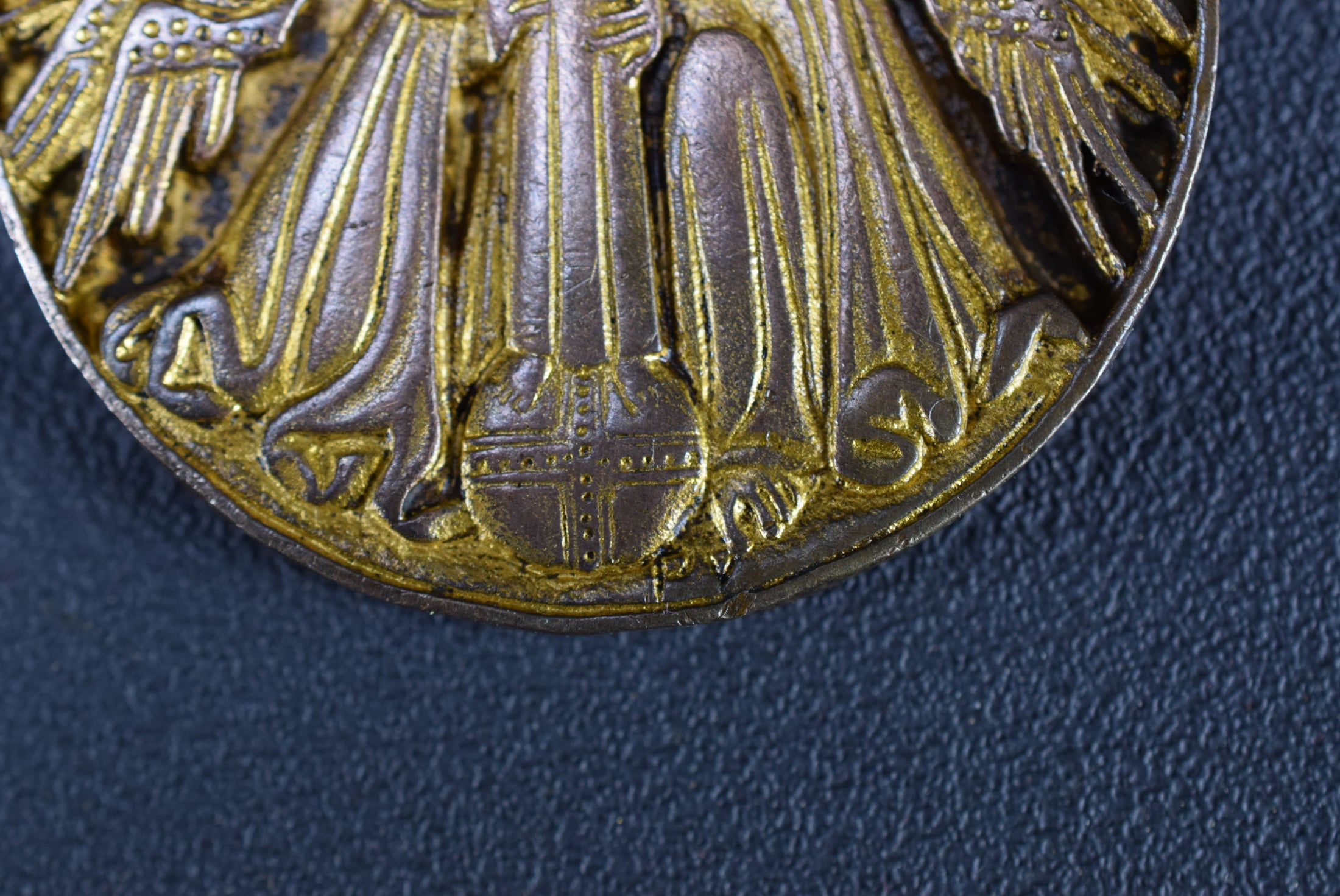 Fernand PY Mary and Jesus Child Bronze Crib Cradle Medal Medallion ...