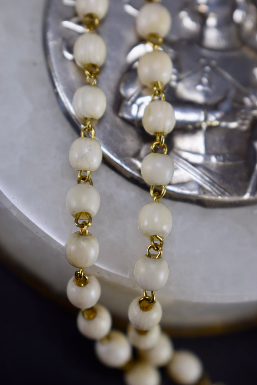 Antique Ivory & Gold Sterling Silver Rosary – Charmantiques