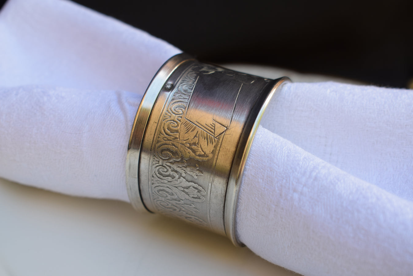 French Antique Sterling Silver Napkin Ring - Luxury Silverware ...