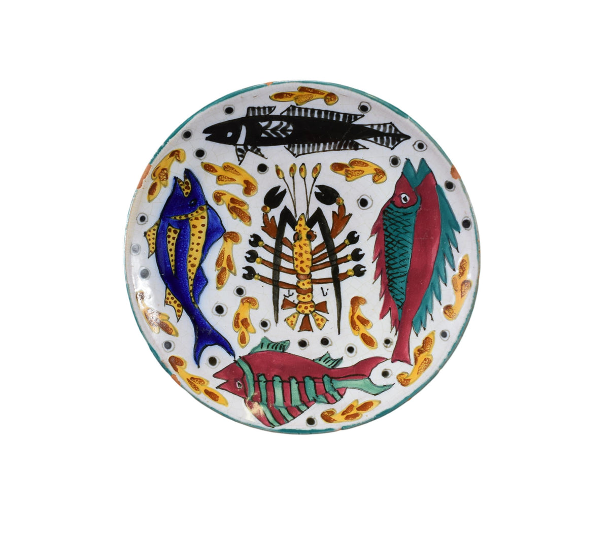 Vintage Enamelled Pottery Fish Wall Plate – Charmantiques