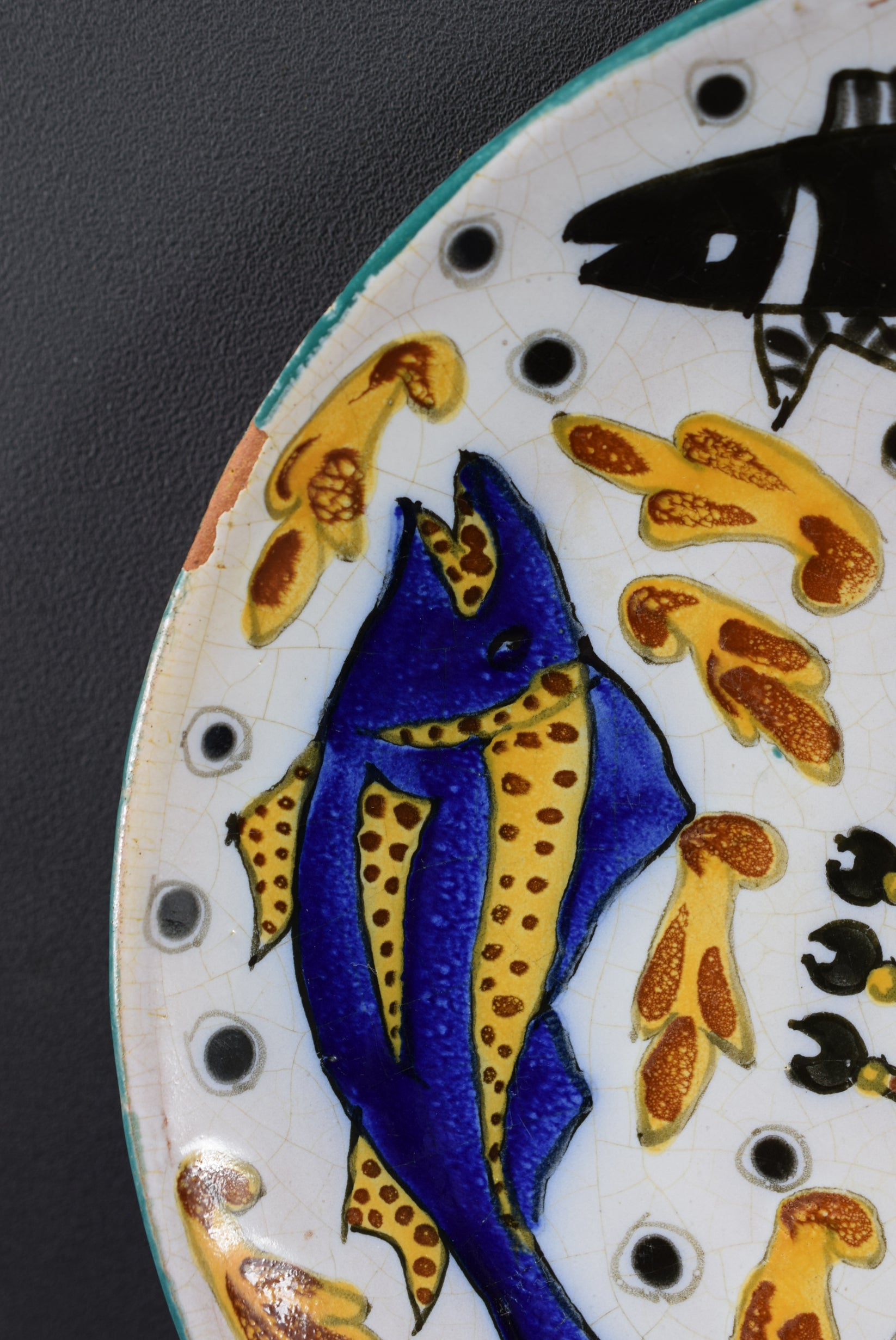 Vintage Enamelled Pottery Fish Wall Plate – Charmantiques